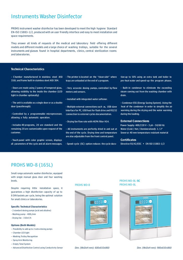 INSTRUMENTS WASHER DISINFECTOR – DTC